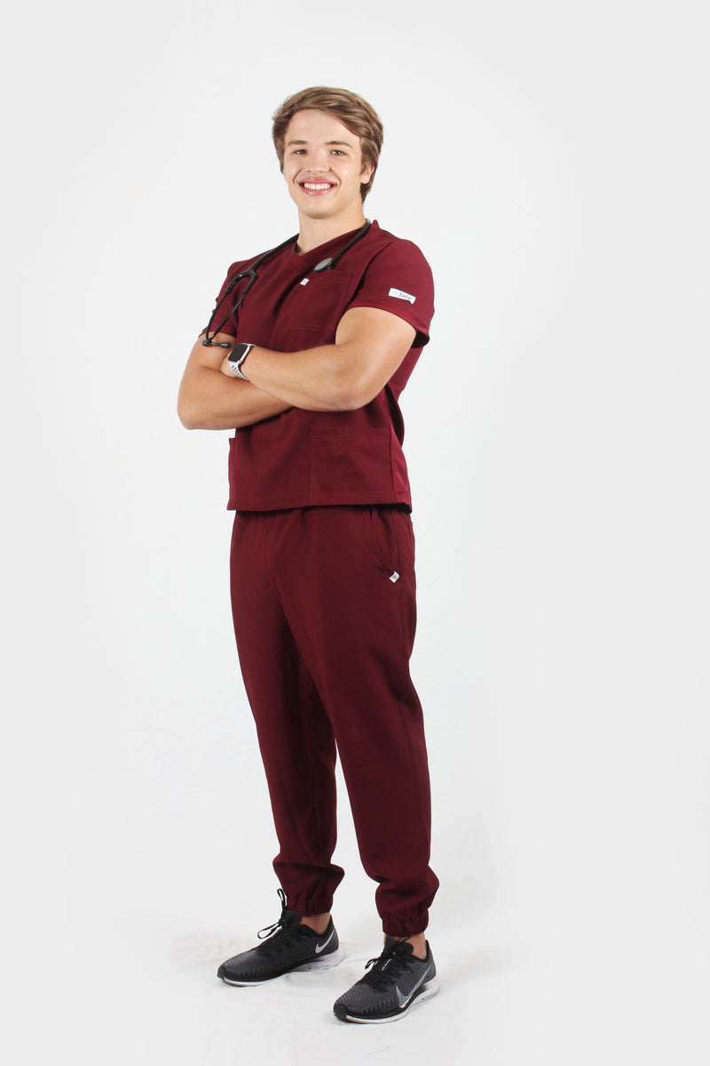 Men's Maroon Scrub Top – helpscrubs