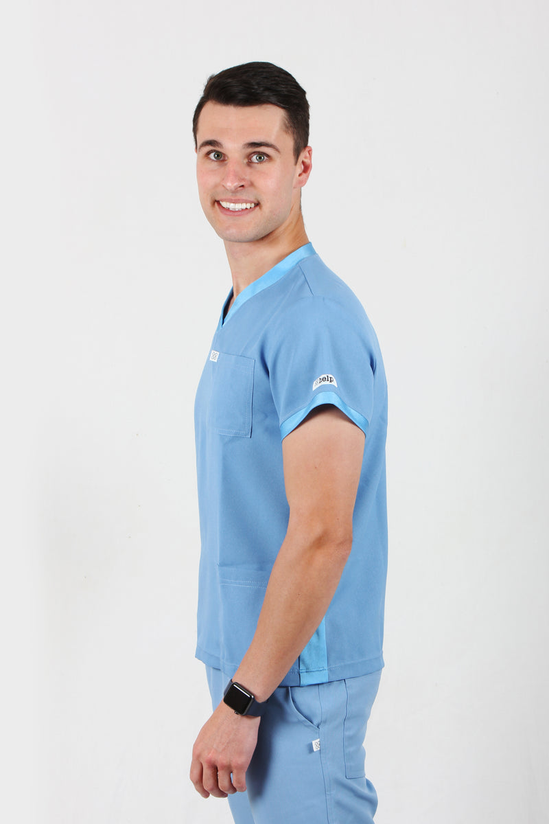 Men's Light Blue Scrub Top – helpscrubs